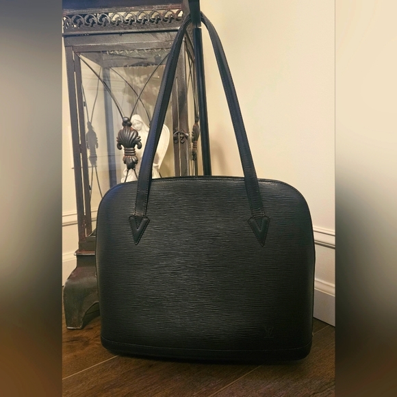 Louis Vuitton | Bags | Louis Vuitton Lv Shoulder Bag Lussac Black Epi ...